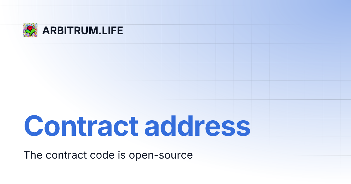 Contract address | ARBITRUM.LIFE